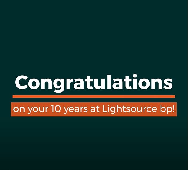 Celebrating Colleagues Reaching 10 Years at Lightsource bp